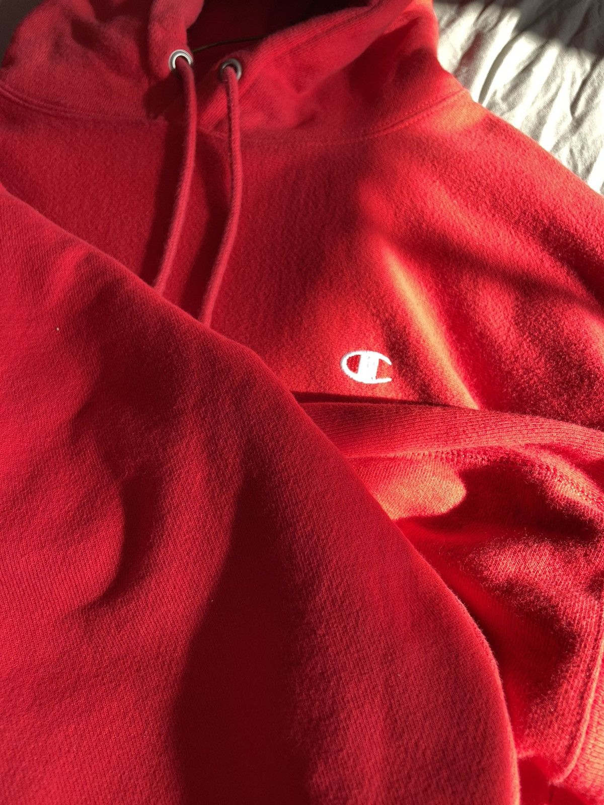 Champion Champion Red Reverse Weave Hoodie | Grailed