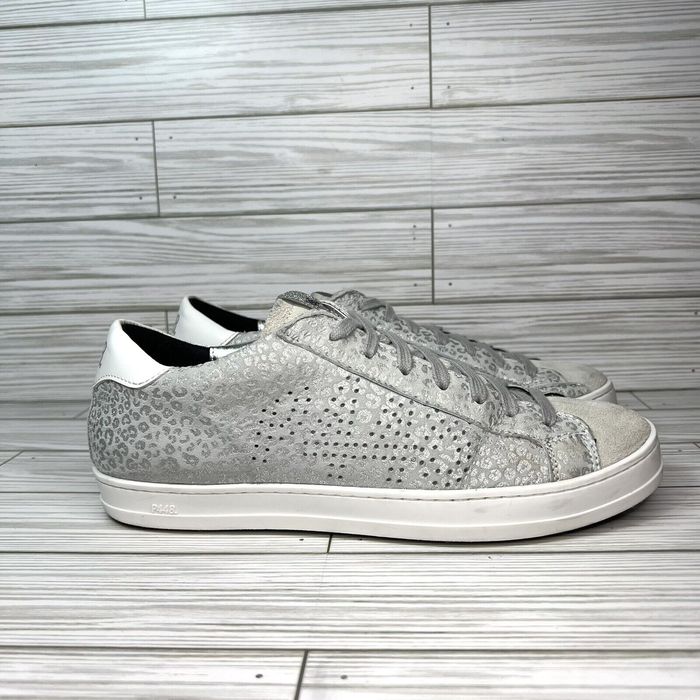 P448 P448 John Silver Metallic Leopard Print Leather Low Top Snea | Grailed