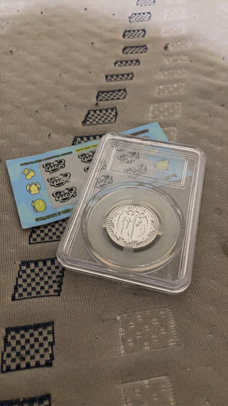 Drain Gang Bladee Good Luck Coin with scratch off ticket | Grailed