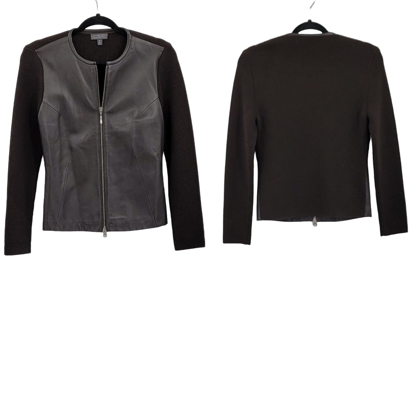 Vintage Vintage 80's Classiques Entier Jacket Leather Merino Wool Ri ...