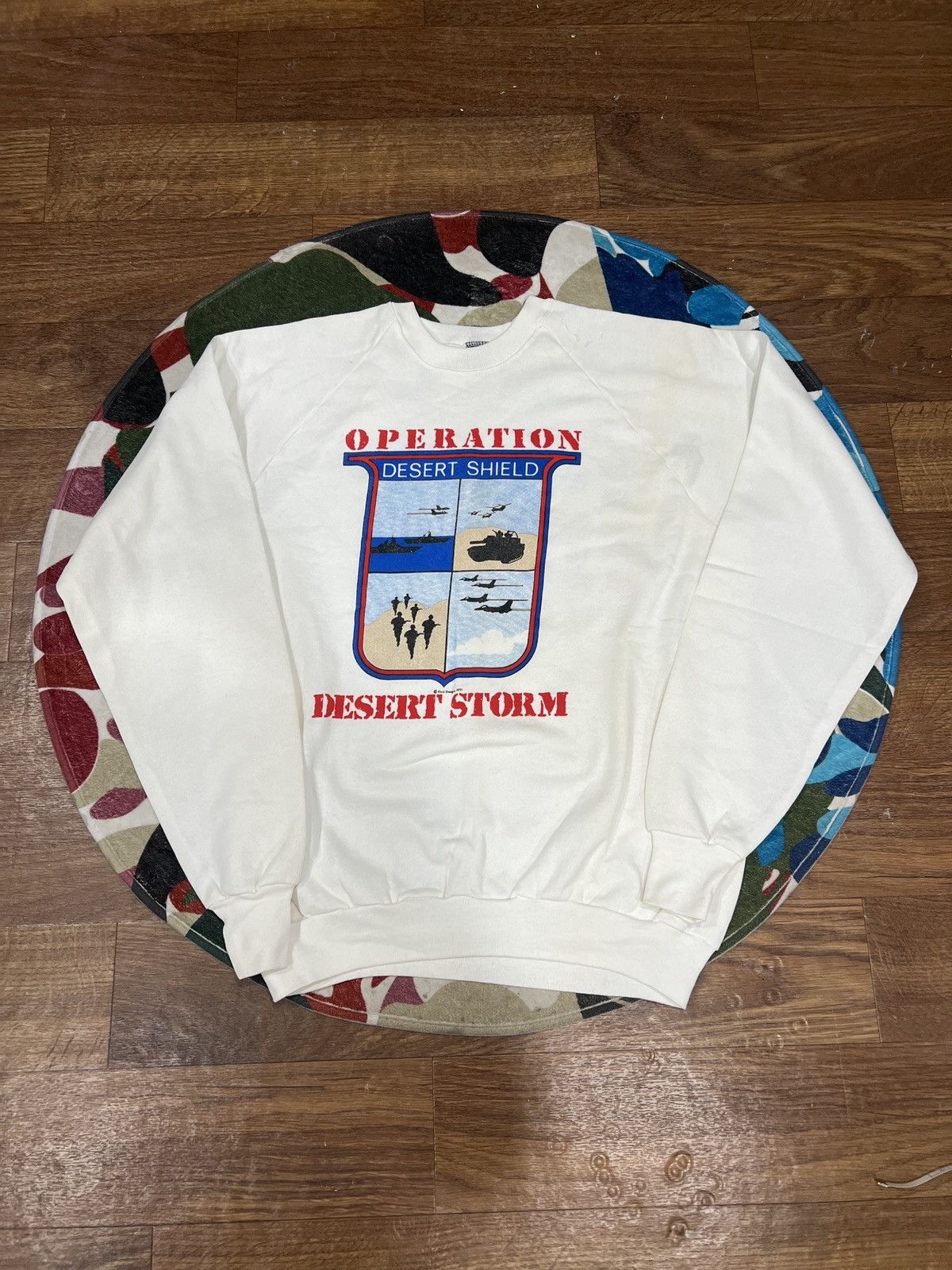 Military × Vintage Operation desert storm graphic sweater 1991 | Grailed