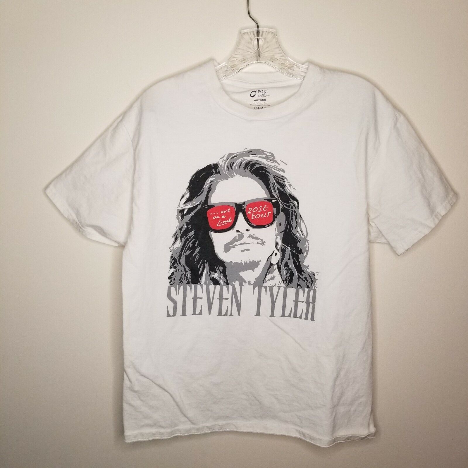 Vintage Port And Company Mens Steven Tyler 2016 Tour White T-Shirt Size ...