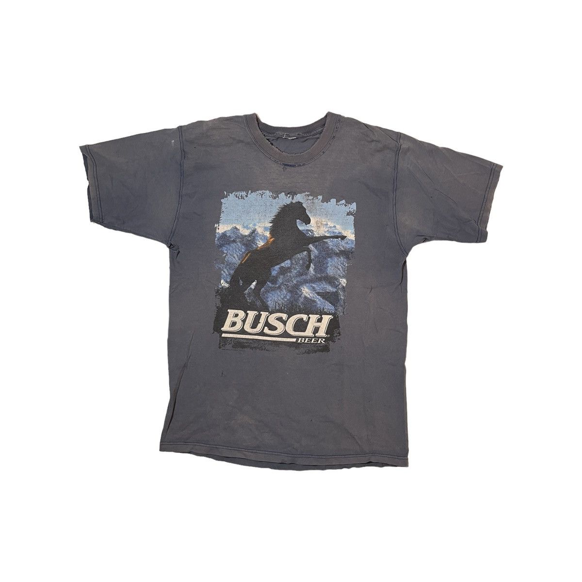 Vintage 90s Busch Beer Horse Distressed Tee | Grailed