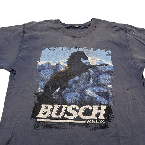 Vintage 90s Busch Beer Horse Distressed Tee | Grailed