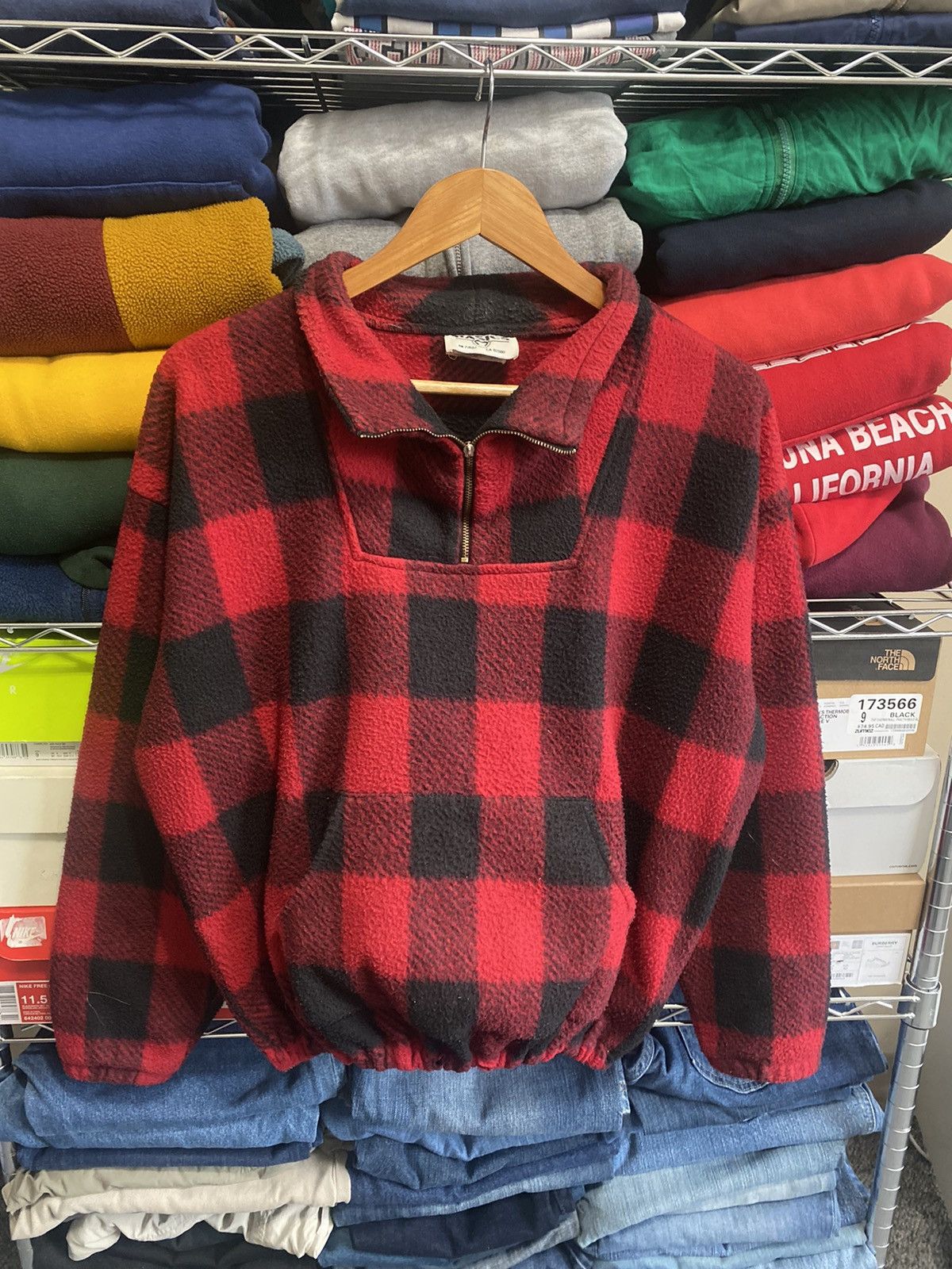 Streetwear × Vintage Vintage lumberjack quarter zip crewneck sweater ...