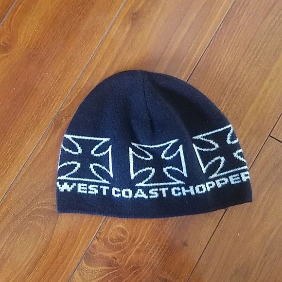 Vintage VINTAGE WCC WEST COAST CHOPPERs CROSS BEANIE hat black | Grailed