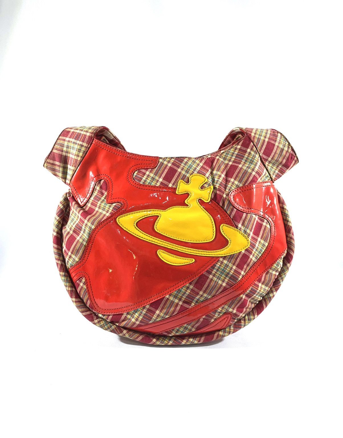 Vivienne Westwood Rare‼️ Patent Giant Orb Checkered Tote Bag | Grailed