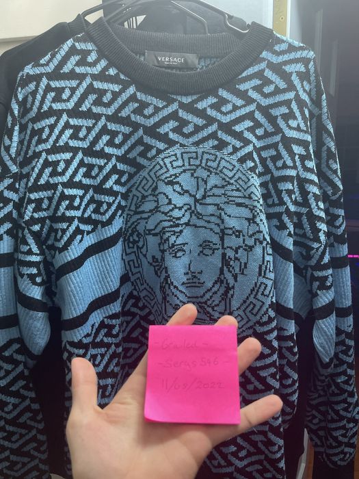 Versace Versace Greco Blue Sweater | Grailed