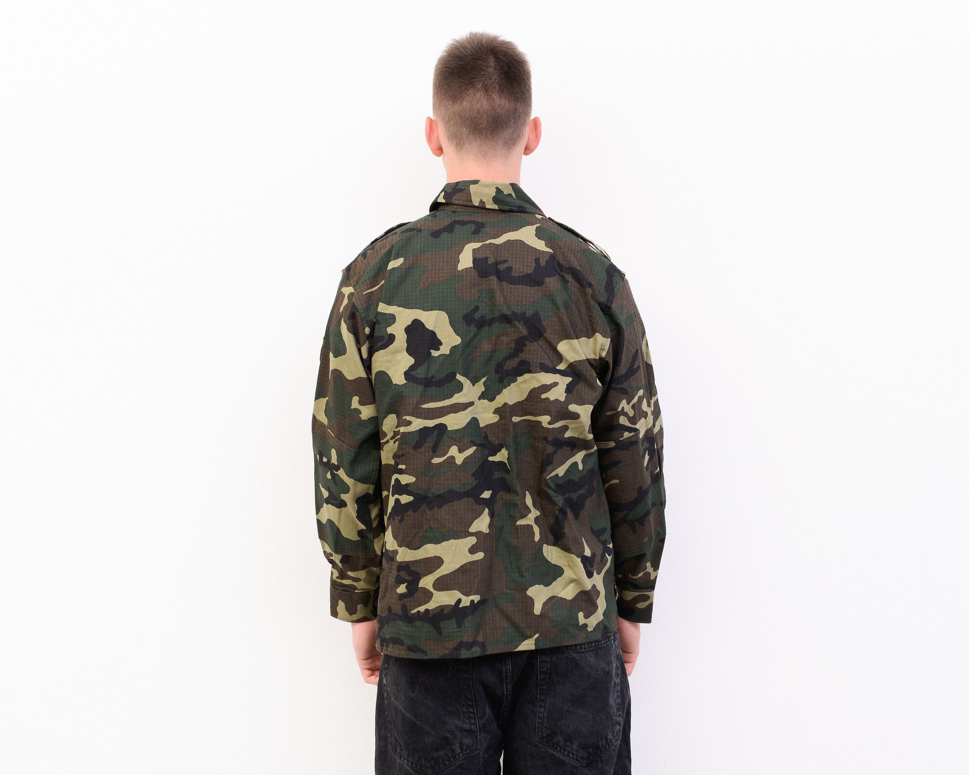 Military × Surplus × Vintage SPANISH ARMY Jacket Coat Camo Combat ...