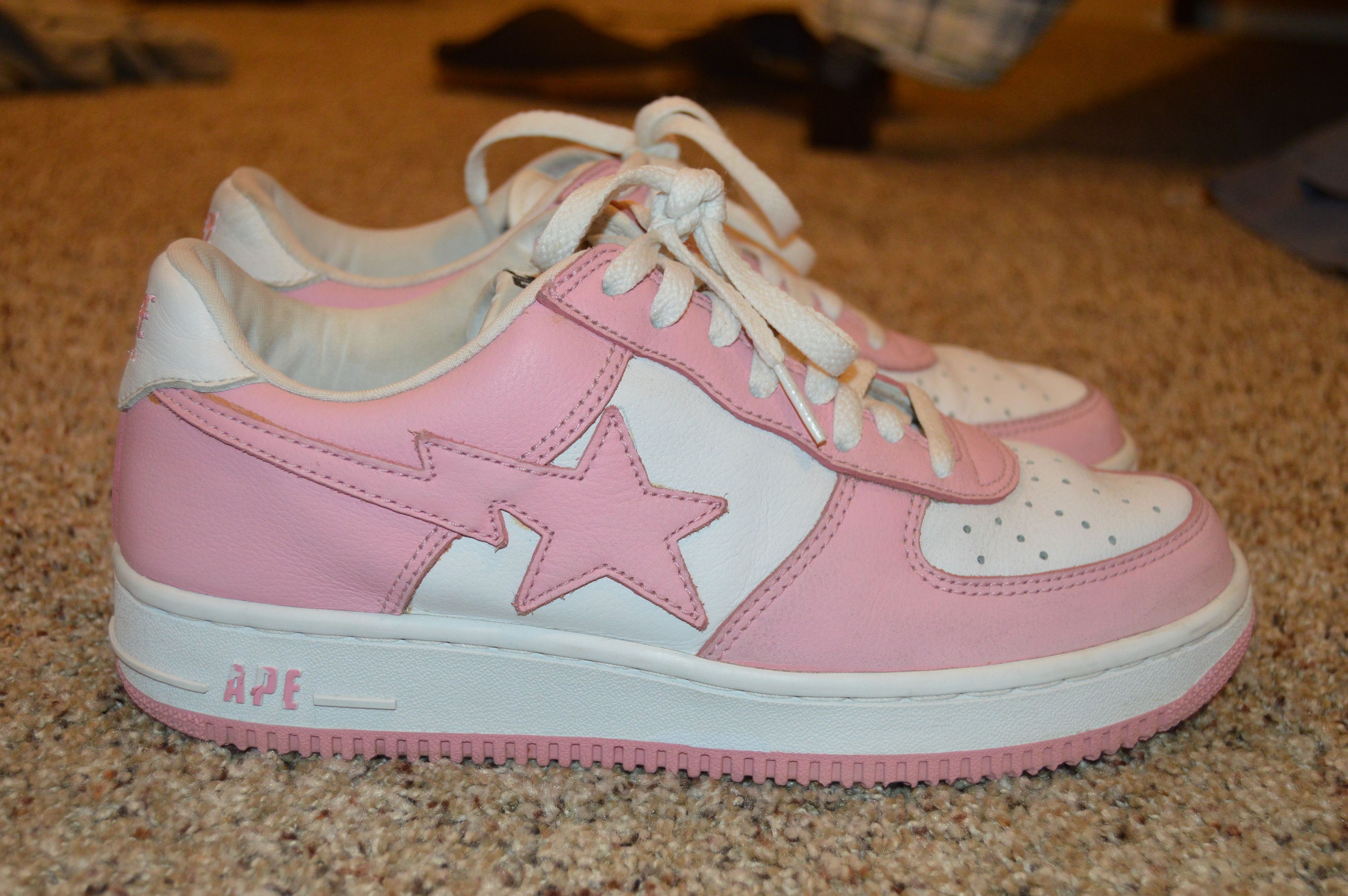 Bape White/Pink Bapestas (OFFER UP) | Grailed