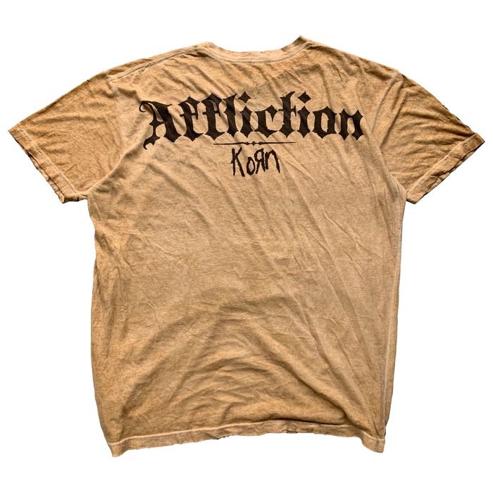 Vintage Vintage Affliction Korn Band Tee Shirt Skull Print | Grailed