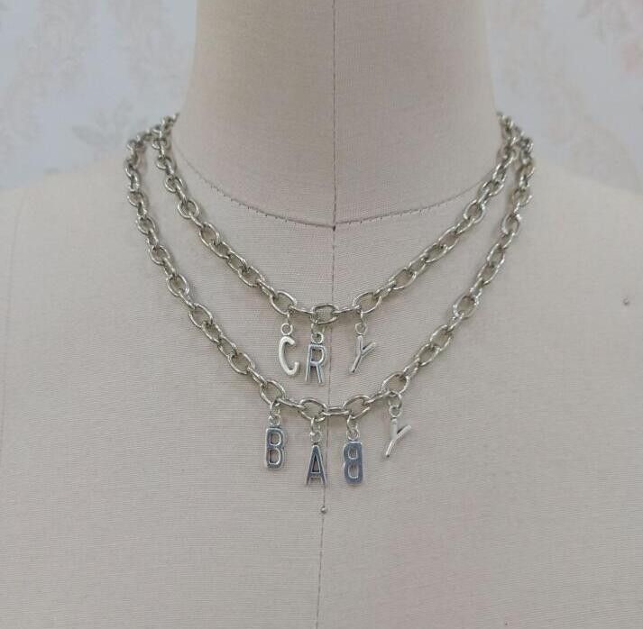 Lil Peep Lil Peep Custom Cry Baby Necklace Silver Chain | Grailed