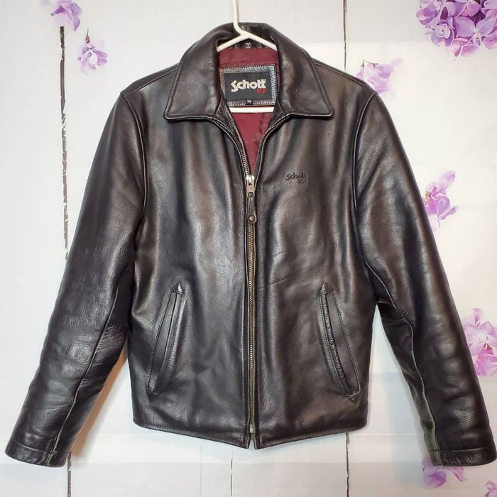 Schott Schott NYC Genuine Cowhide Leather Bomber Vintage Jacket | Grailed