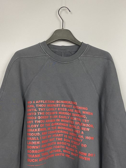 Rick Owens Schmerzen Affliction Poem Sweater | Grailed