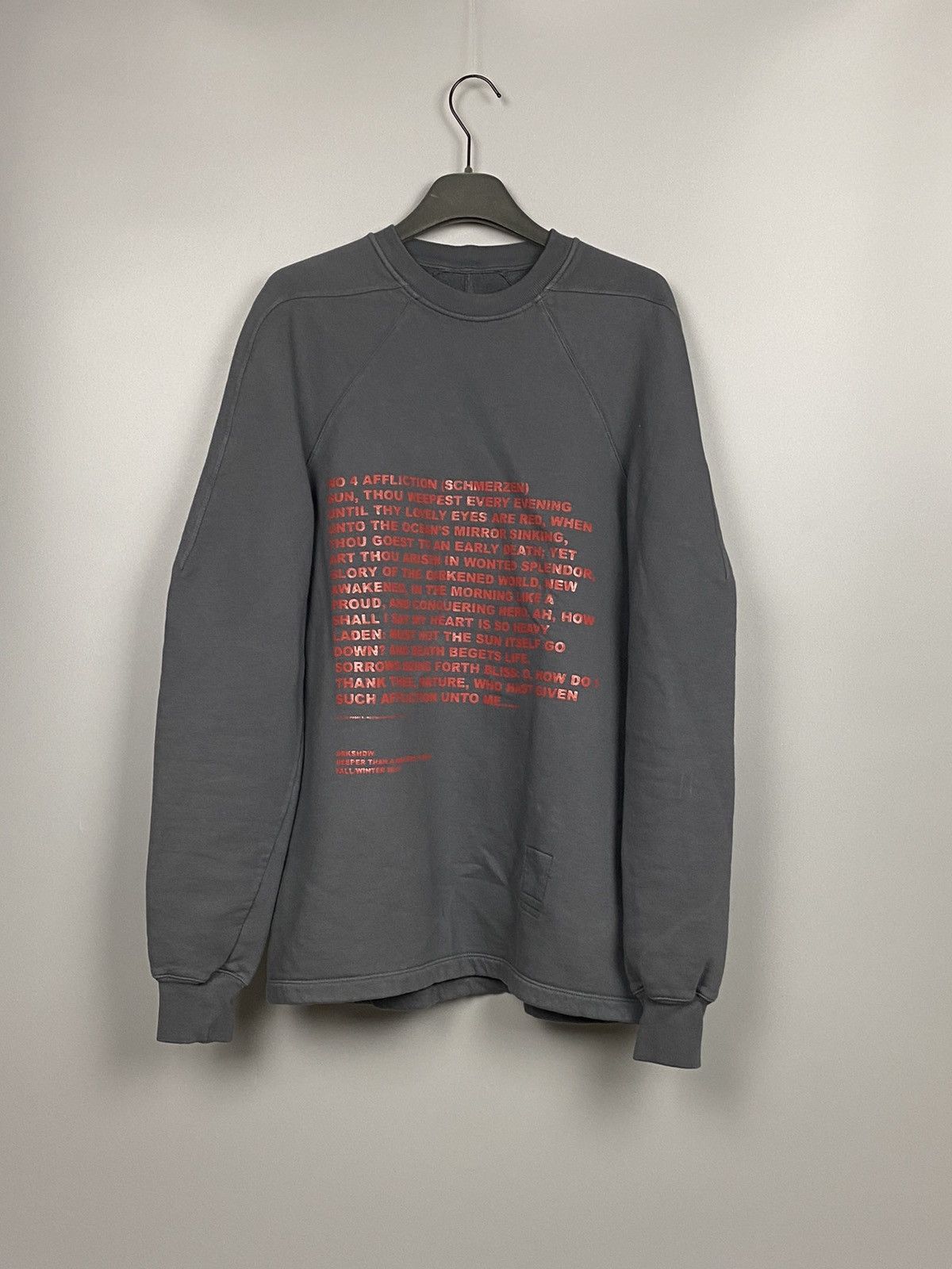 Rick Owens Schmerzen Affliction Poem Sweater | Grailed