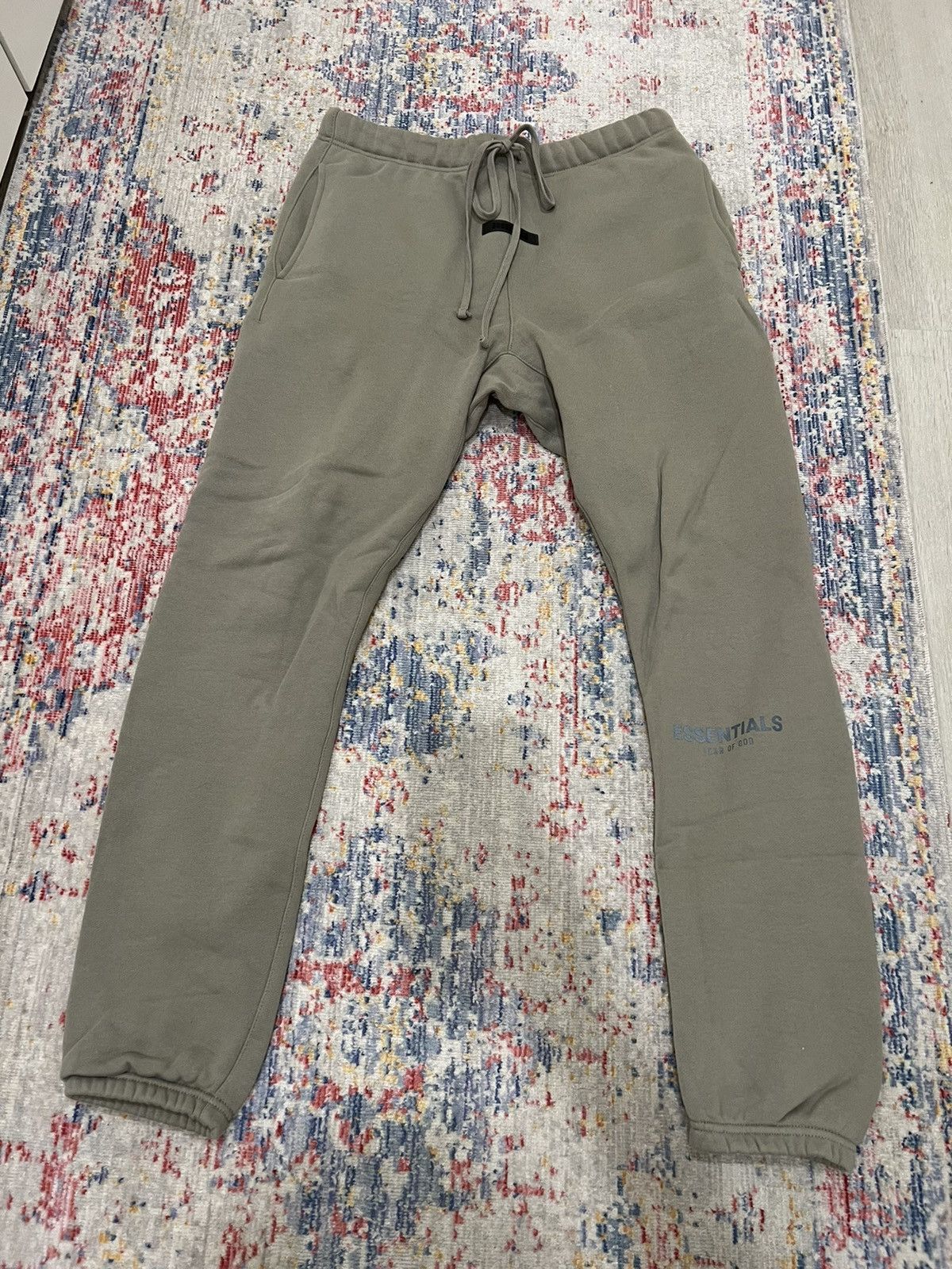 Fear of God Essentials Olive Sweatpants | Grailed