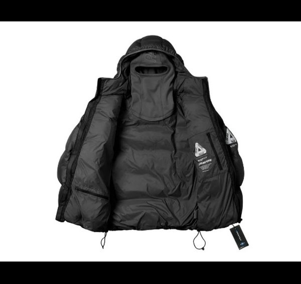 Palace Palace pertex balaclava puffa jacket black | Grailed
