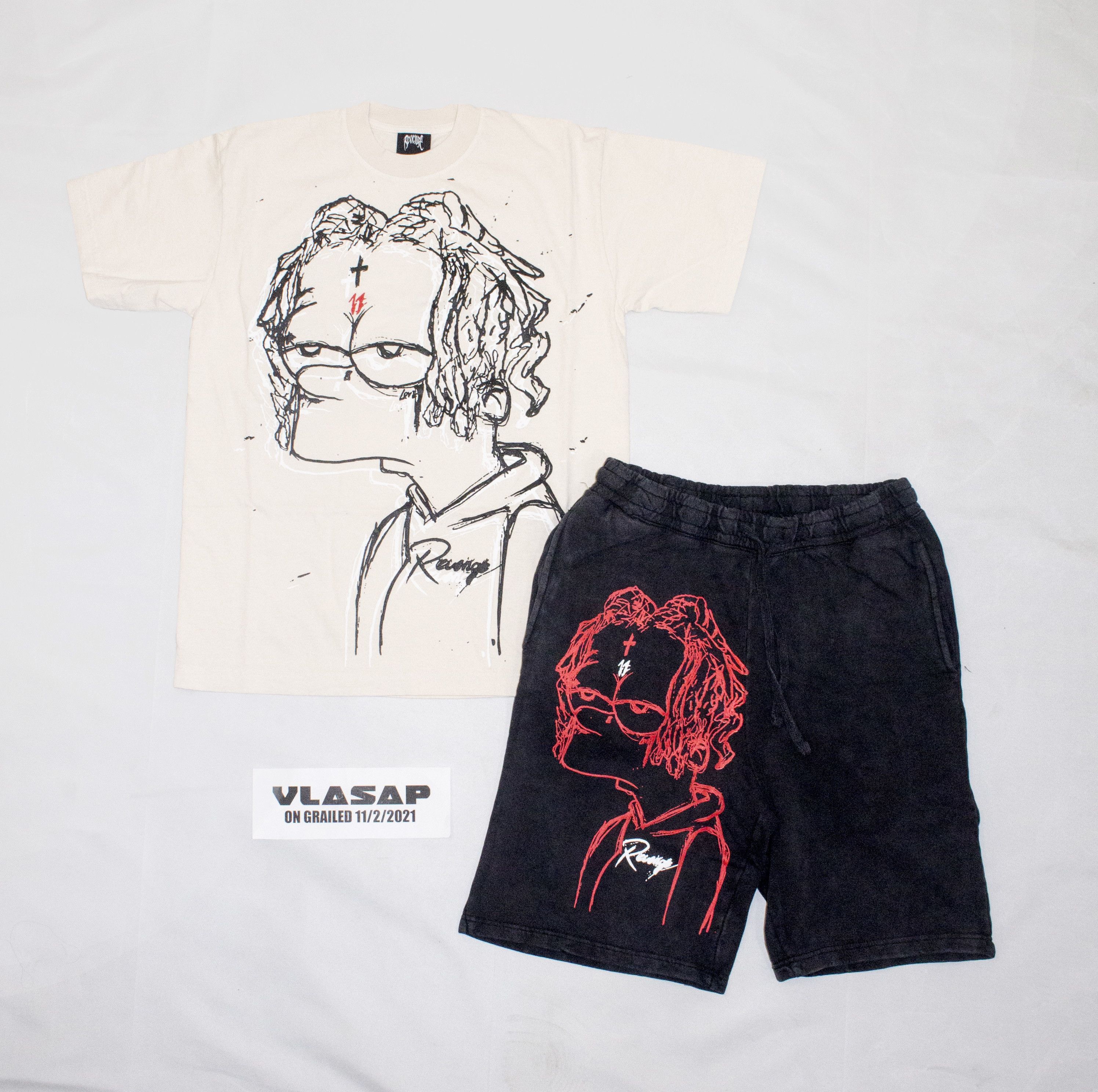 Revenge Revenge Bart Bundle Trippie Redd Tee Short Cream Black | Grailed