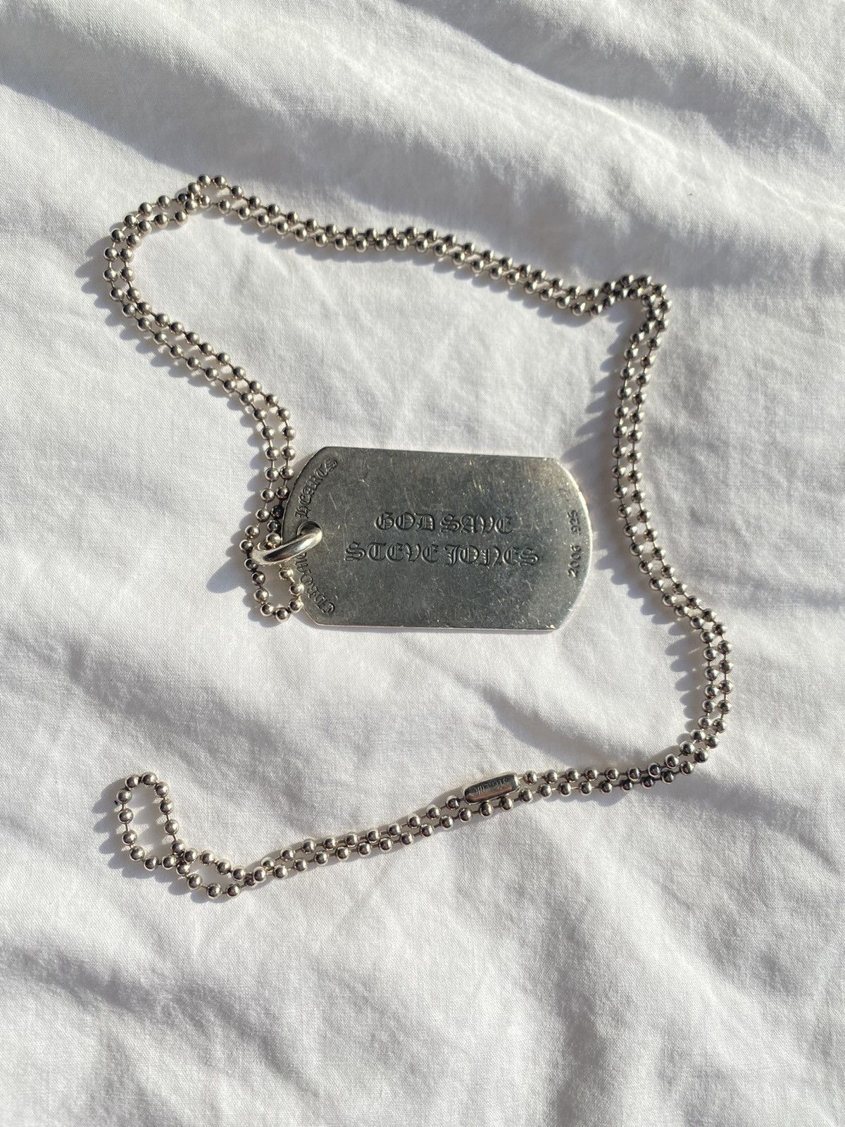 Chrome Hearts Chrome Hearts Dog Tag Pendant & Beaded Chain | Grailed