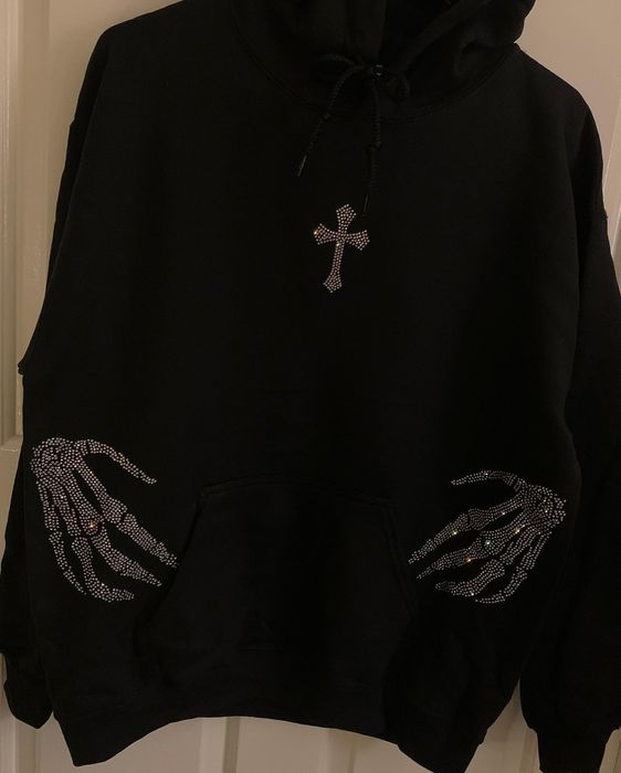 Vintage Rhinestones Skeleton Vintage Hoodie | Grailed