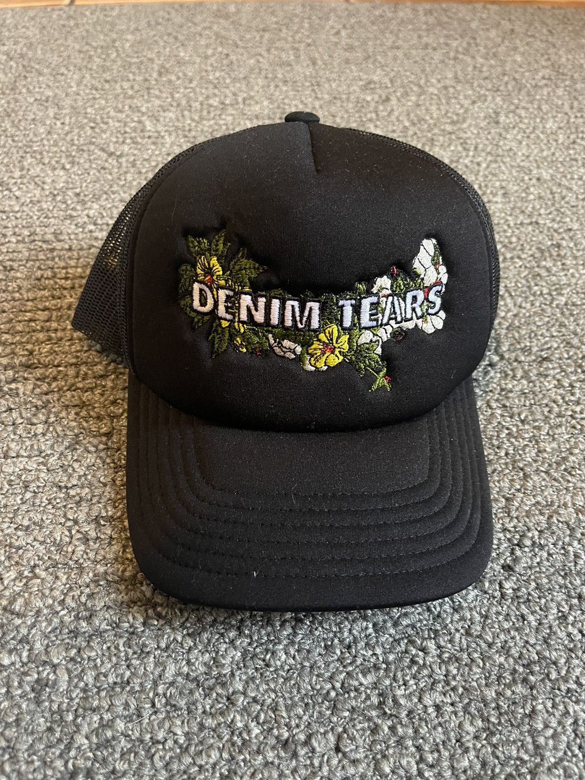 DENIM TEARS denim tears black trucker hat | Grailed