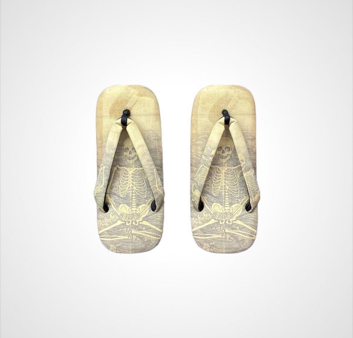 Vintage GETA / ZORI slaps with skeletons. National Japanese style | Grailed