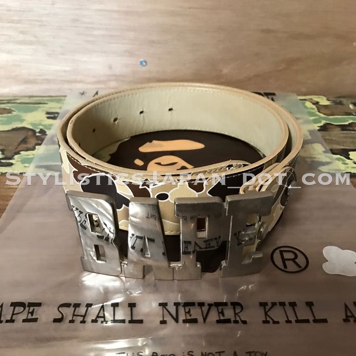 Bape A Bathing Ape Bape Psyche Camo Leather Belt Brown S | Grailed