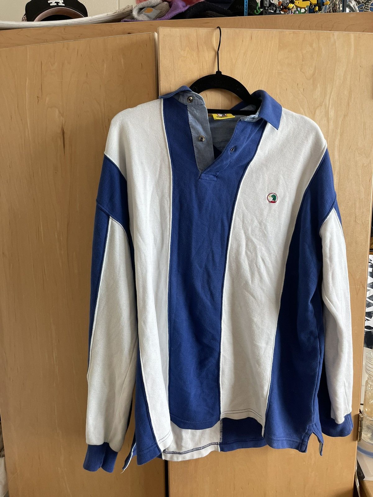 Duck Head Vintage 90s Blue and White striped Duck Head Rugby Shirt ...