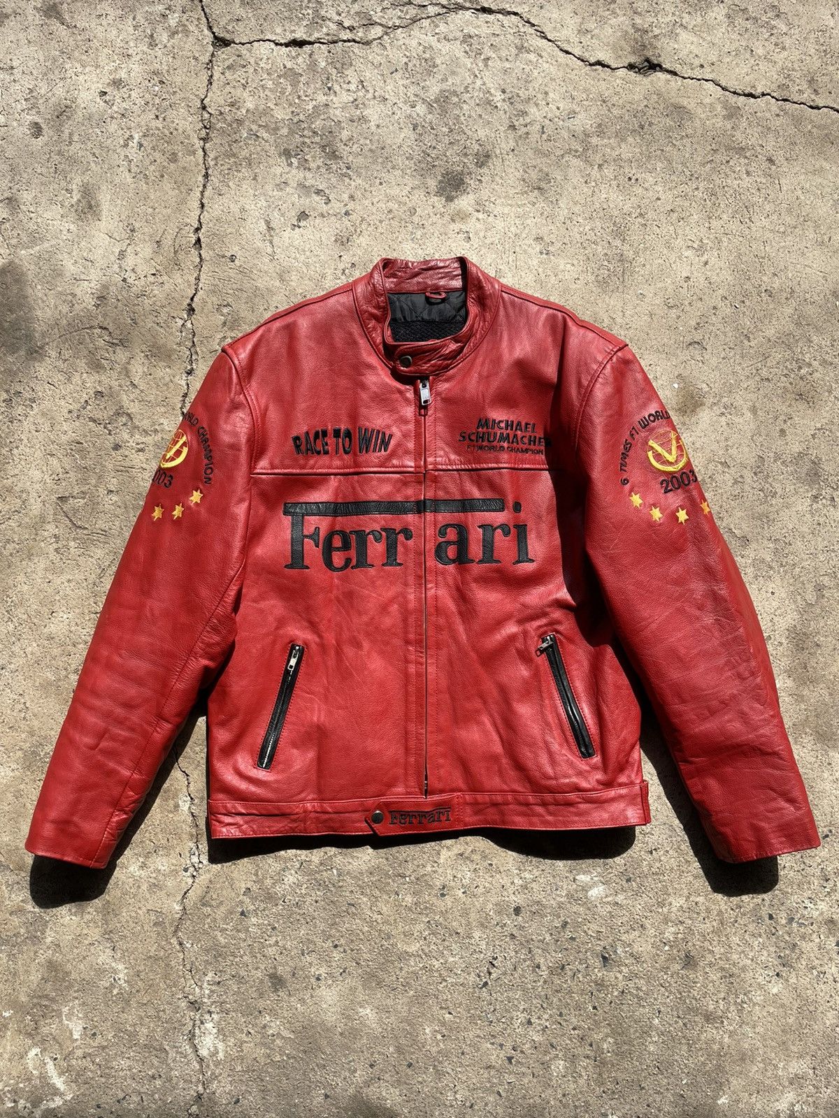 Ferrari × Leather Jacket × Racing 🔥RARE🔥 Vintage Ferrari Leather Racing ...