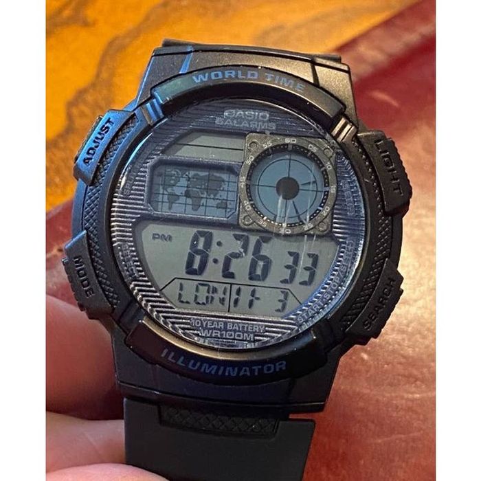 Casio Men's 45mm Casio AE-1000W Illuminator Watch, World Time | Grailed