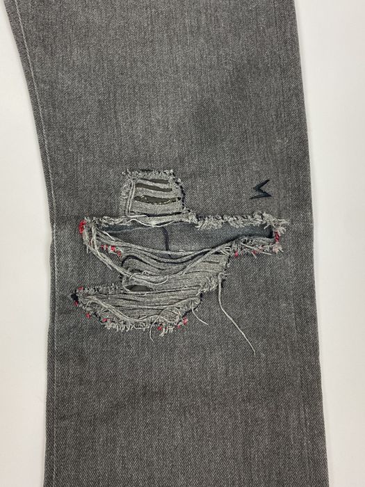 Undercover Undercover Grey Ripped Zipper Lightning Bolt Jeans | Grailed