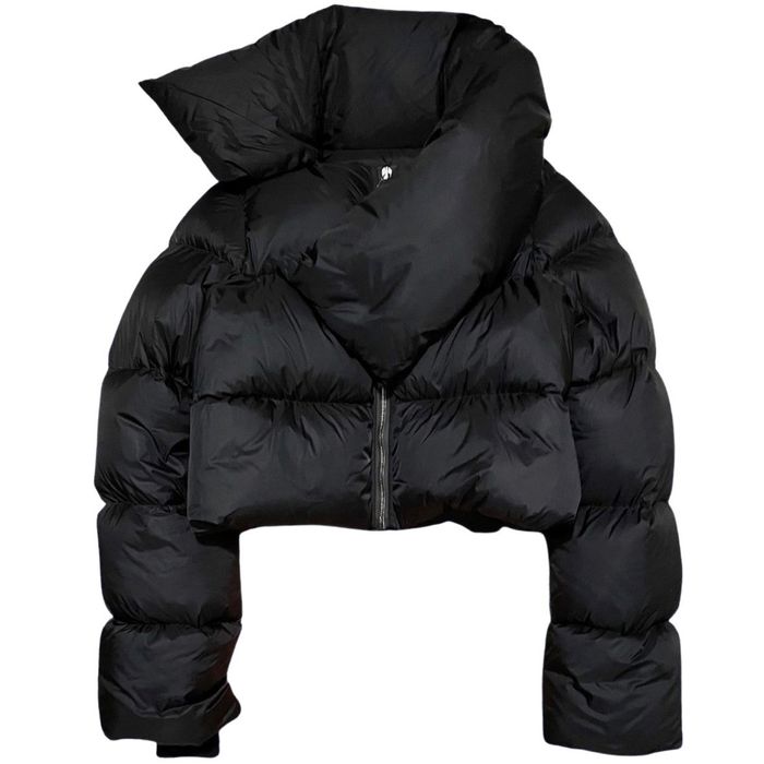 Rick Owens Rick Owens Black Funnel Neck Cropped Puffer Jacket 2021 A/W ...