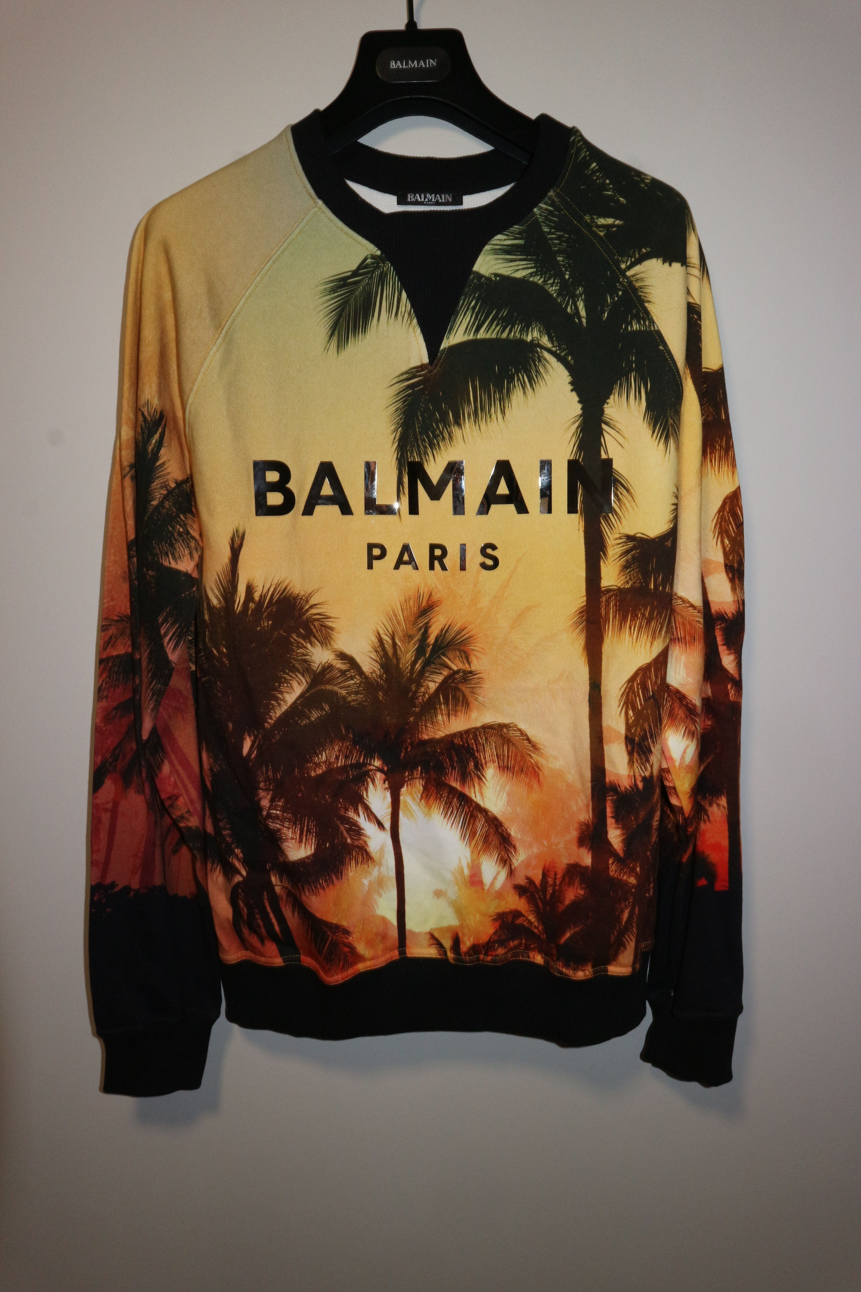 Balmain Metallic logo palms sweatshirt | Grailed