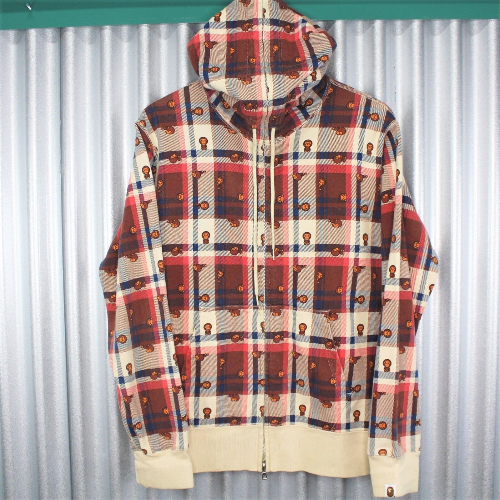 Bape A Bathing Ape Bape Baby Milo Plaid Full Zip Hoodie Jacket Me | Grailed