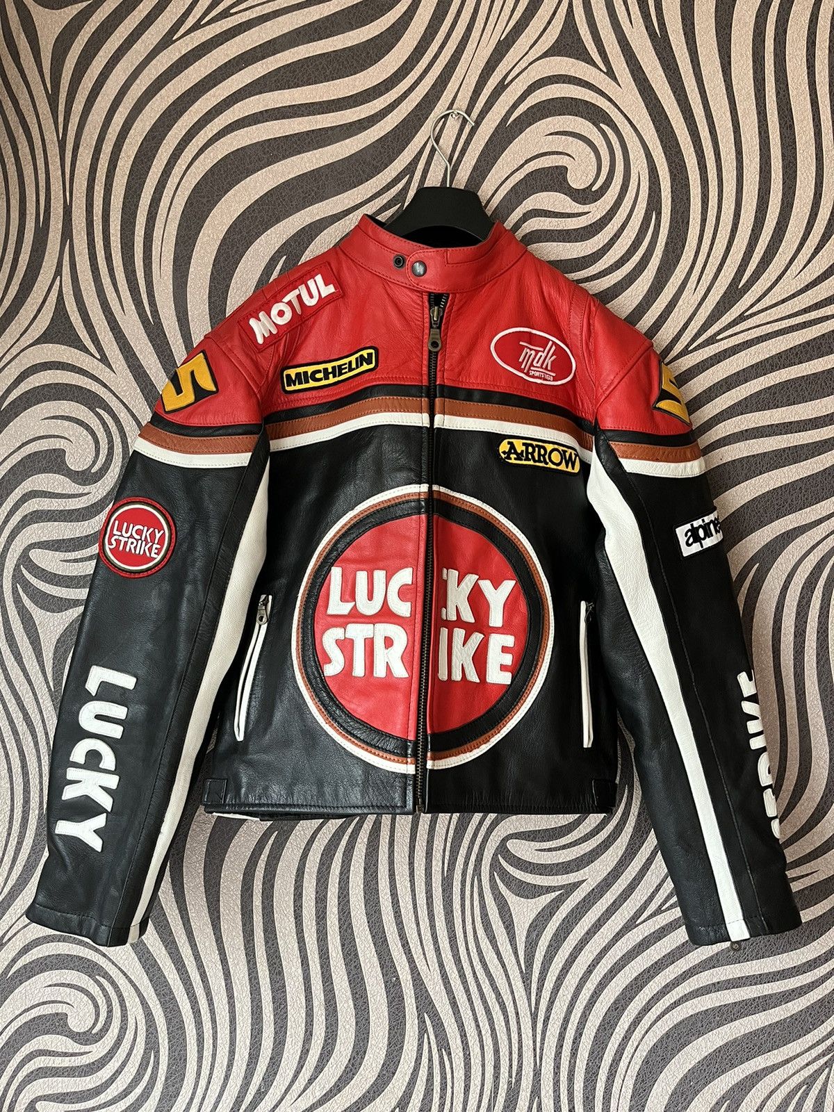 Leather Jacket × MOTO × Vintage Lucky Strike Leather Jacket Vintage ...