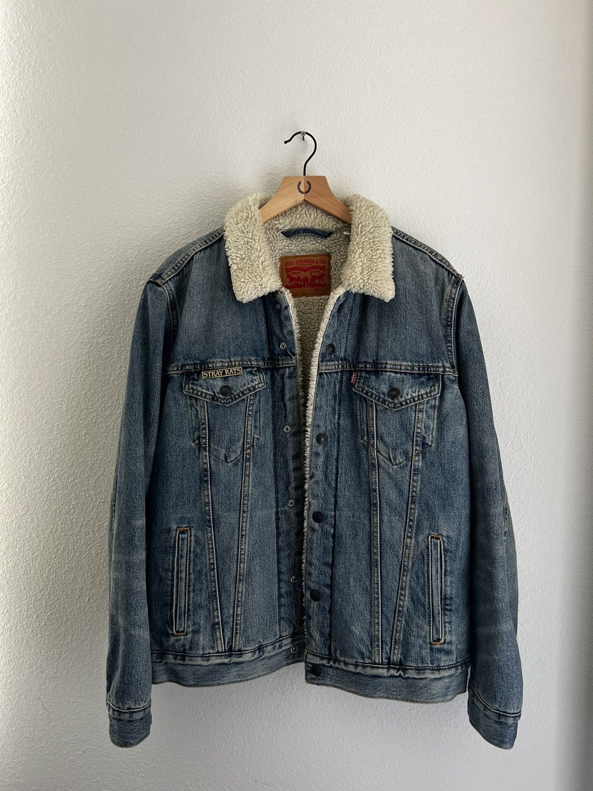 Levi's × Stray Rats × Vintage “Levi’s Sherpa Jacket with SR Pin*” | Grailed