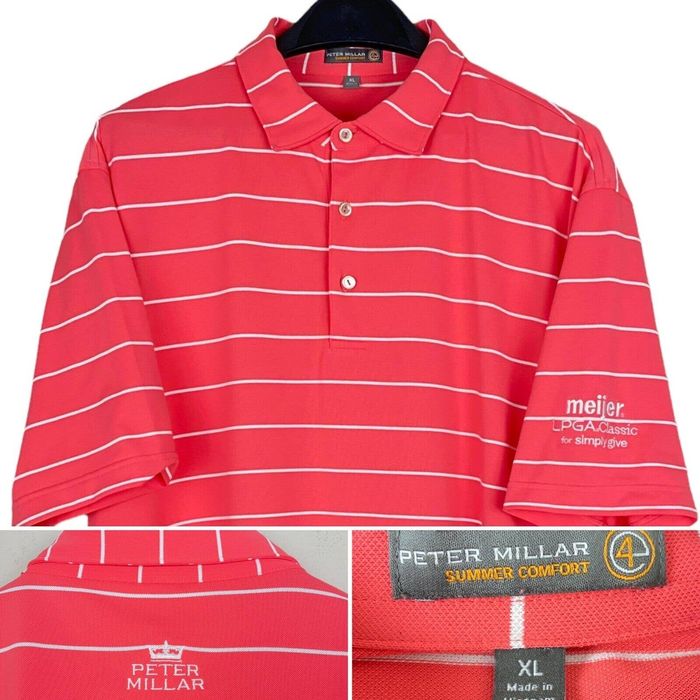 Peter Millar Peter Millar Summer Comfort XL TOUR LOGO Pink Golf Polo ...
