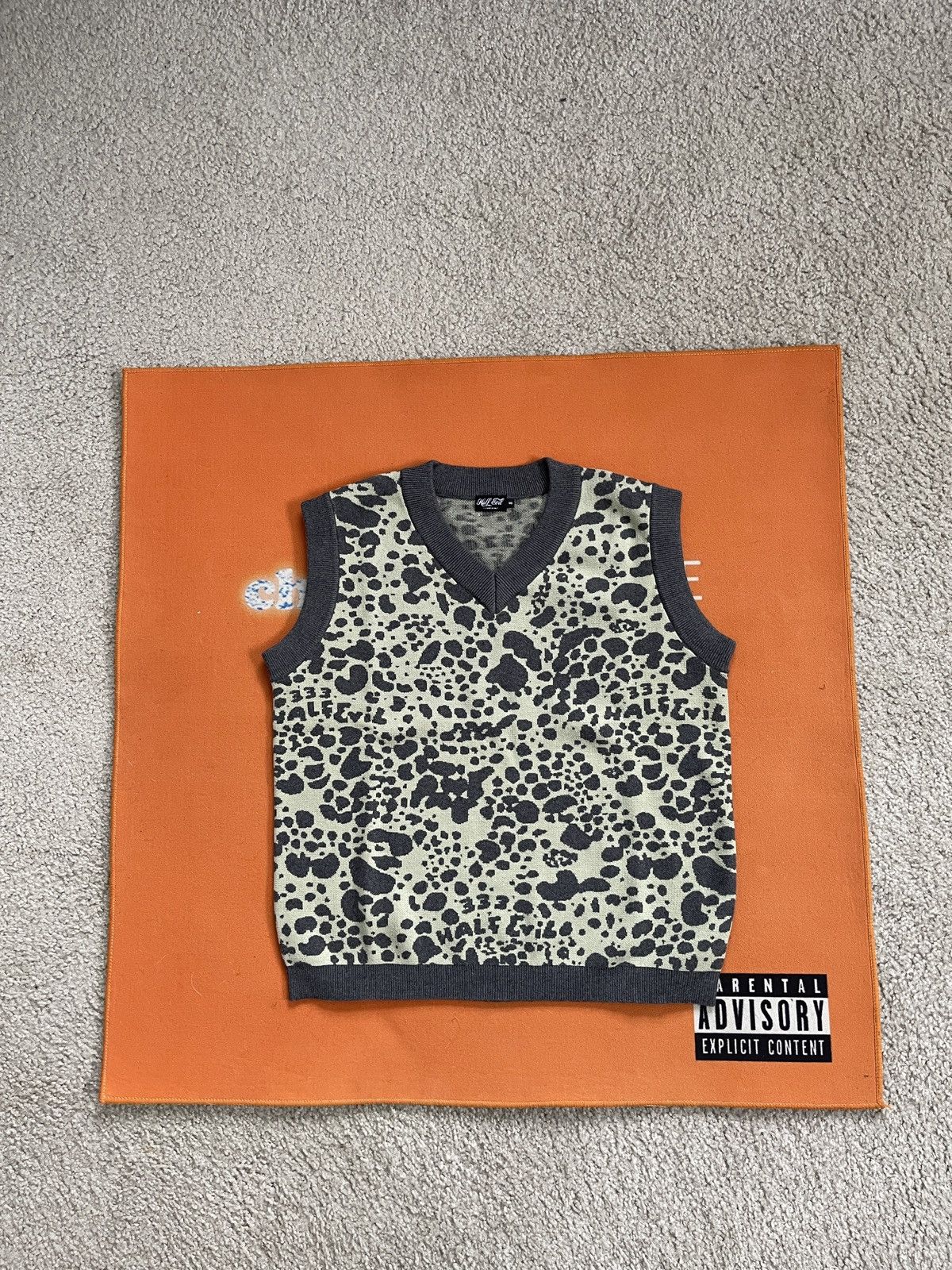 Half Evil Half Evil Green Cheetah Print Jacquard Knit Vest | Grailed