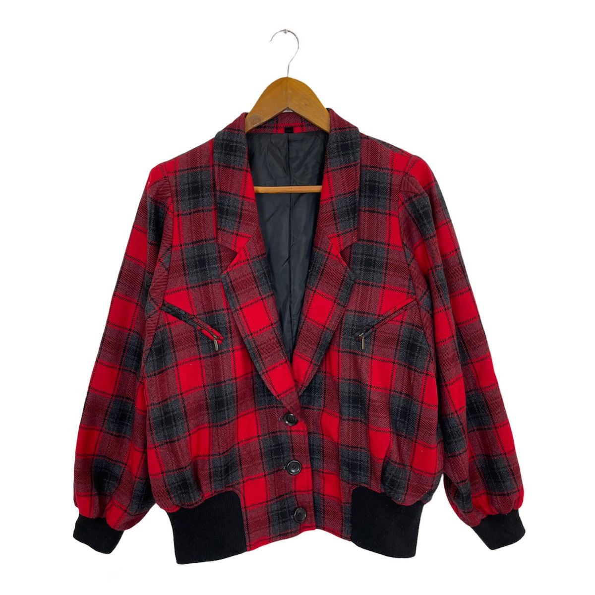 Streetwear × Varsity Jacket Vintage Tartan Varsity Jacket Streetwear ...