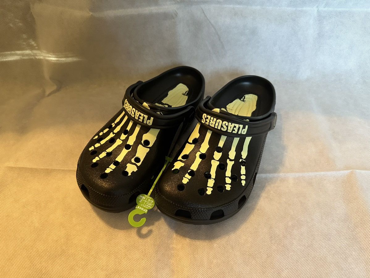 Crocs Pleasures x Crocs Black Classic Clog GITD Skeleton | Grailed