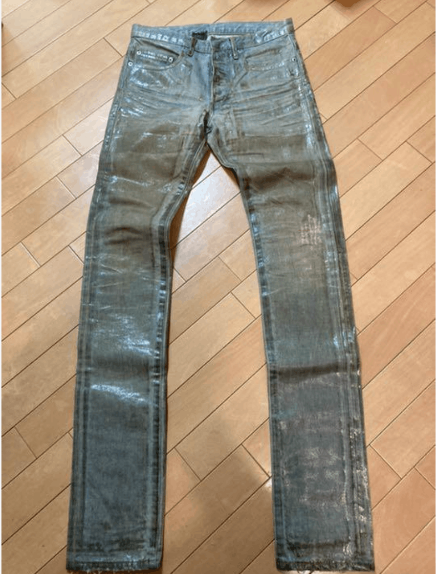 Dior × Hedi Slimane SS04 “Strip” Ice Blue Waxed Denim | Grailed
