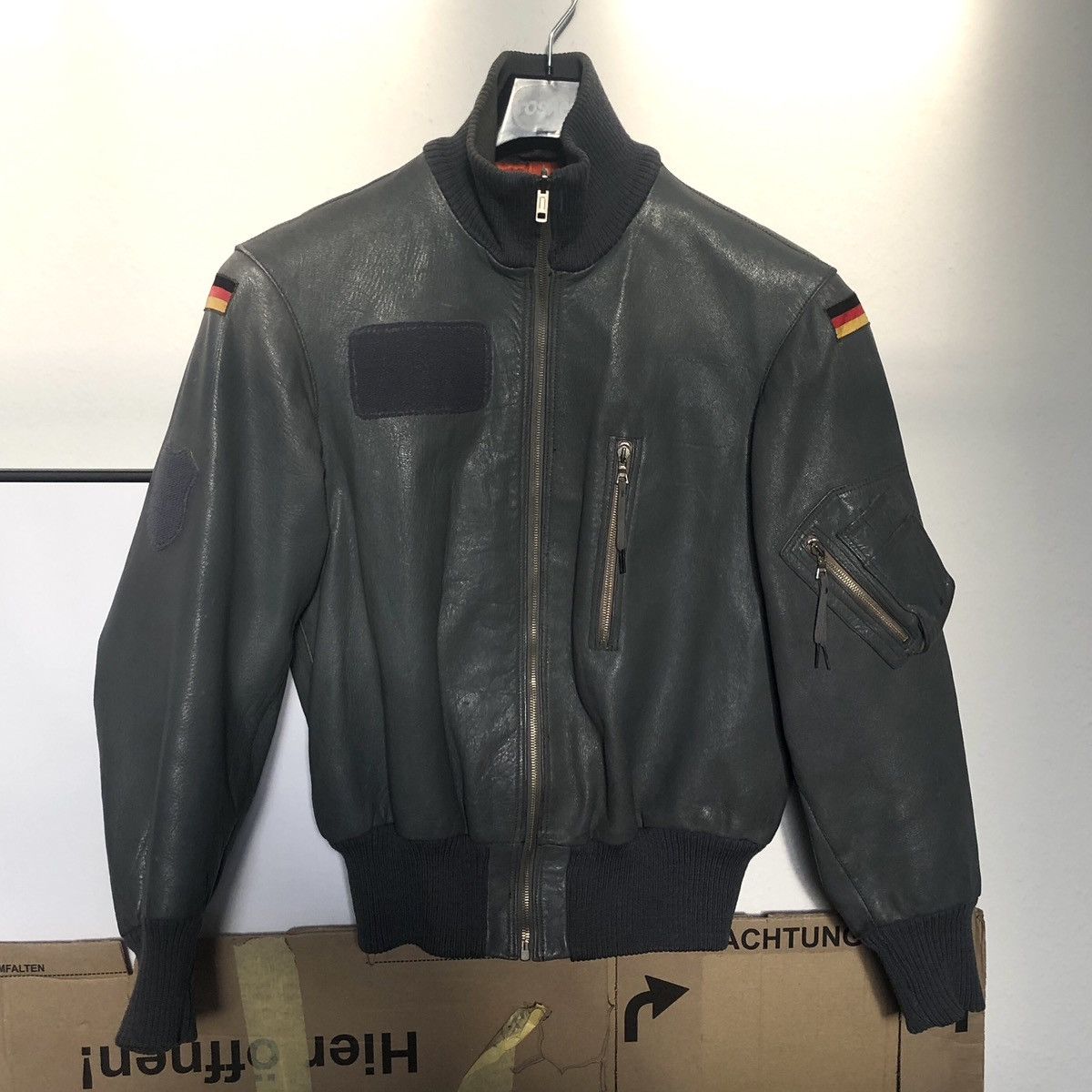 Helmut Lang × Vintage OG 70s German Army Pilot leather bomber jacket ...
