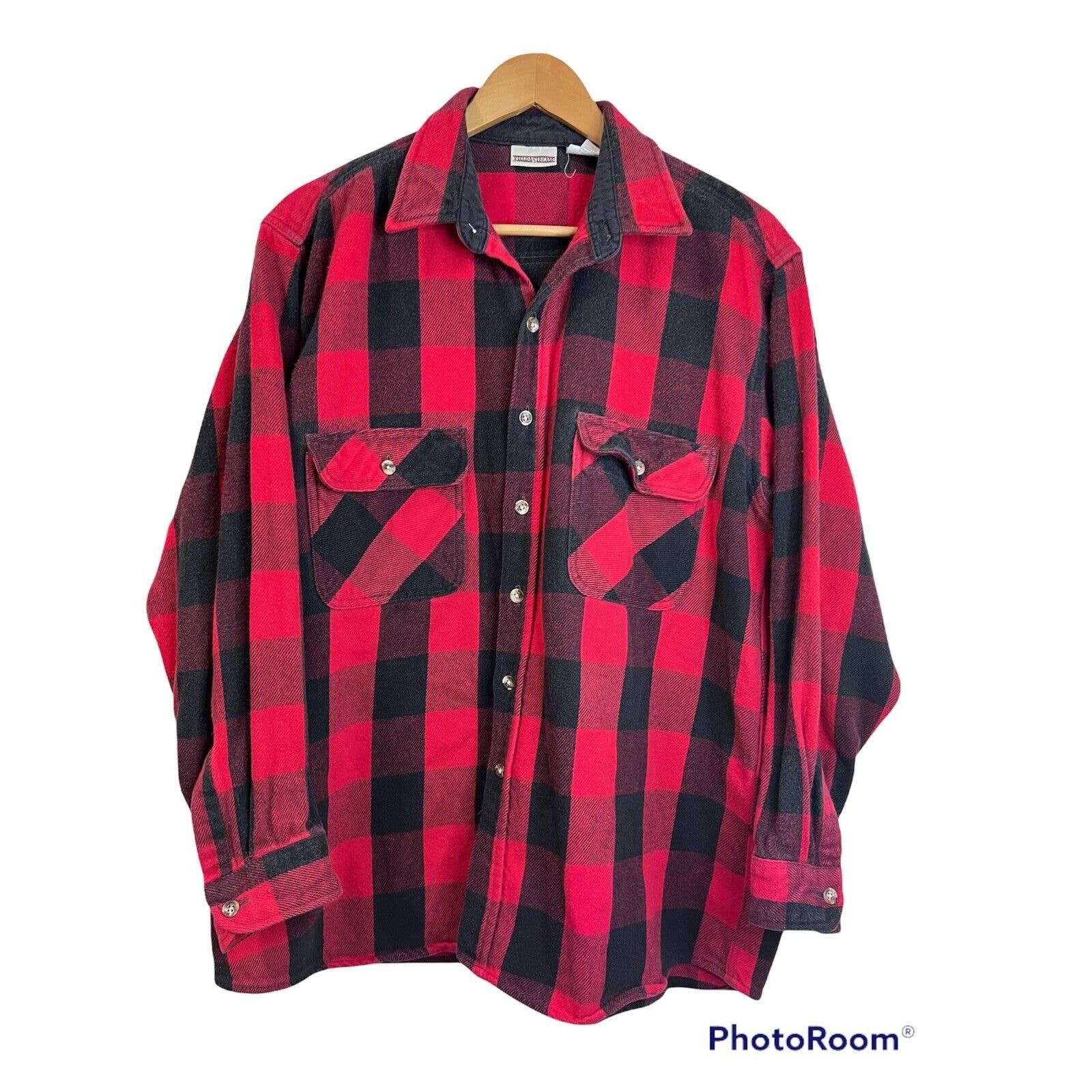 Field And Stream Vtg Field & Stream Mens Heavy Flannel XL Red Buffalo ...