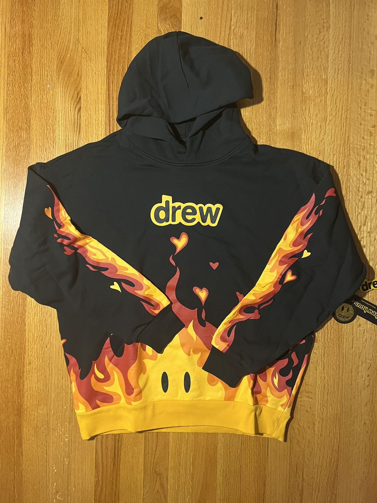 Drew House Fire Hoodie Black | Grailed