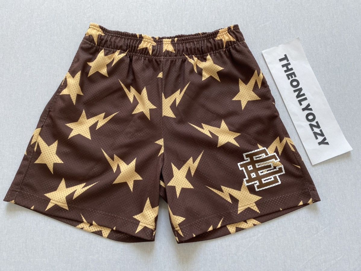 Bape Eric Emanuel x Bape Miami Basic Short Brown/Yellow | Grailed