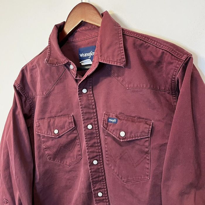 Vintage Vintage Wrangler Western Pearl Snap Work Shirt Heavy | Grailed