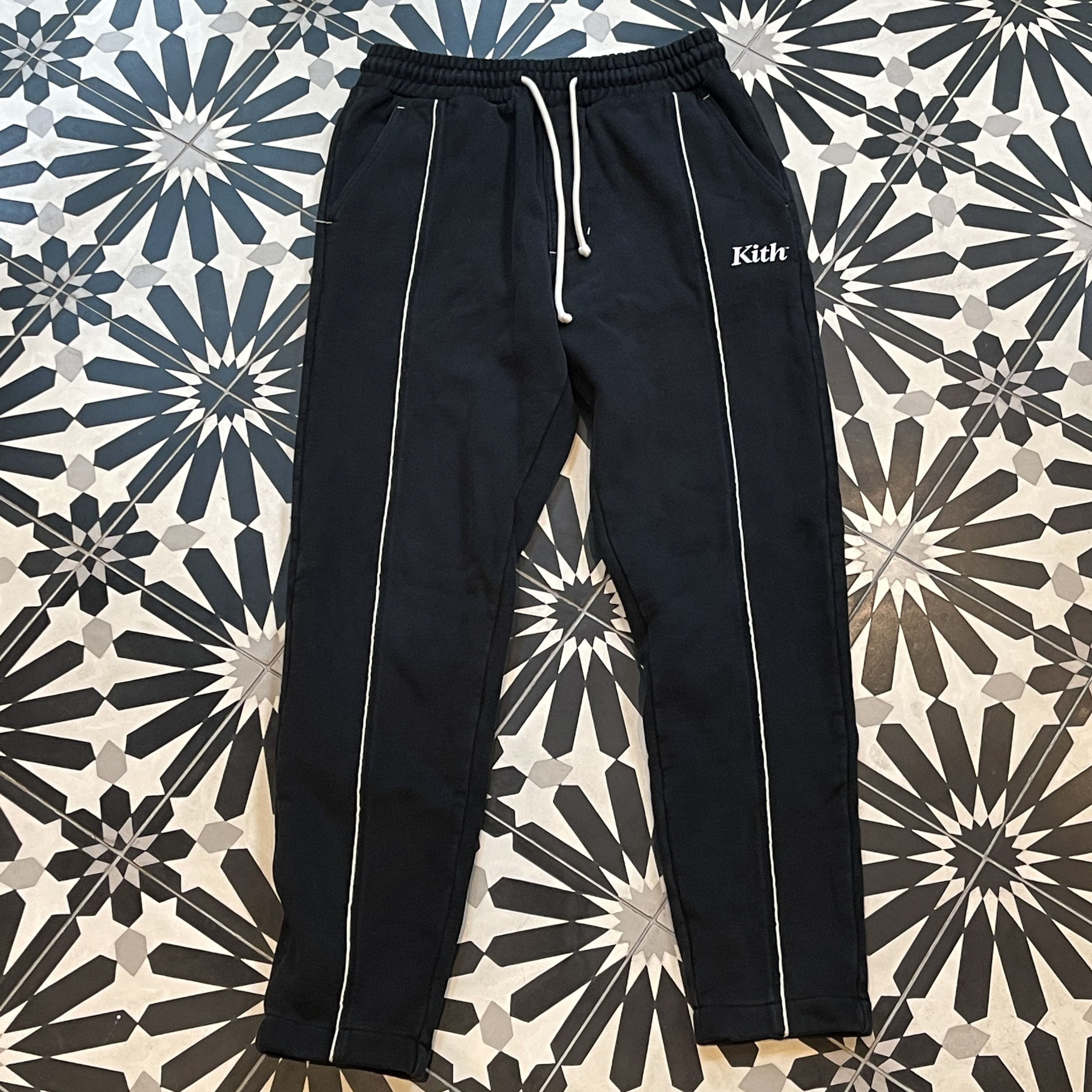 Kith Kith White Pinstripe Joggers | Grailed