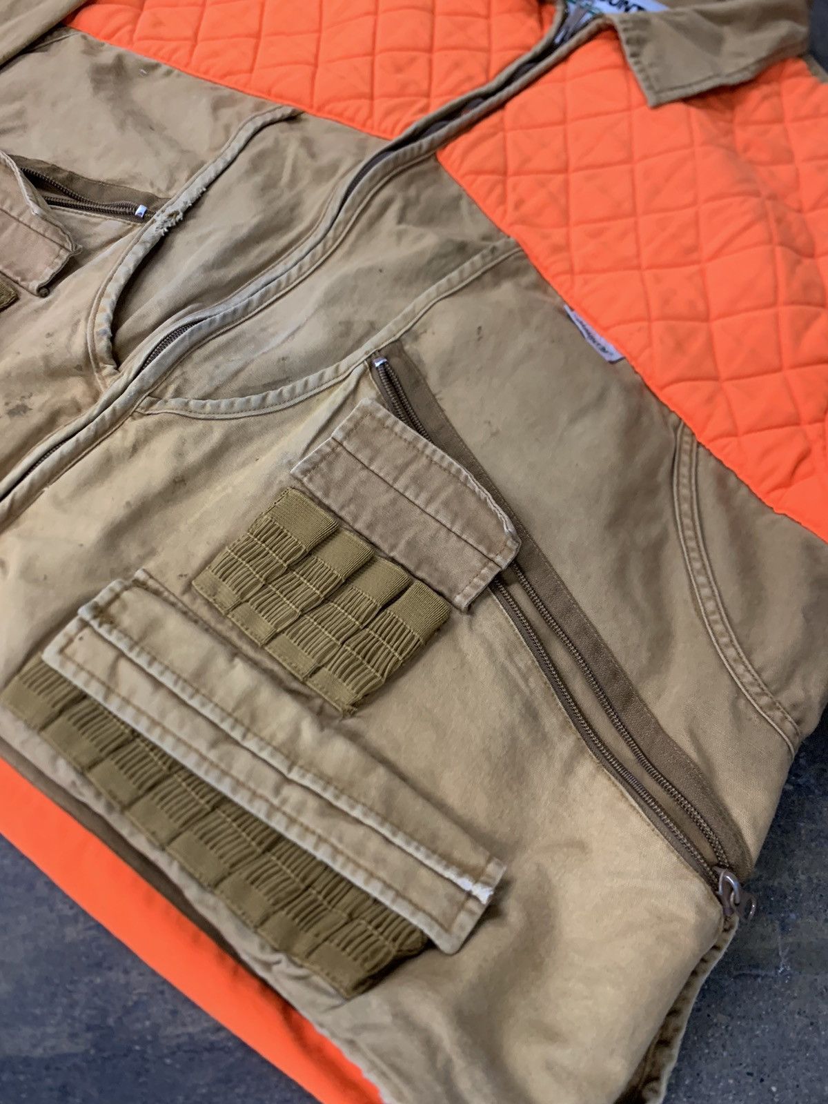 Military × Streetwear × Vintage Vintage Blaze Orange Tan Hunting Jacket ...