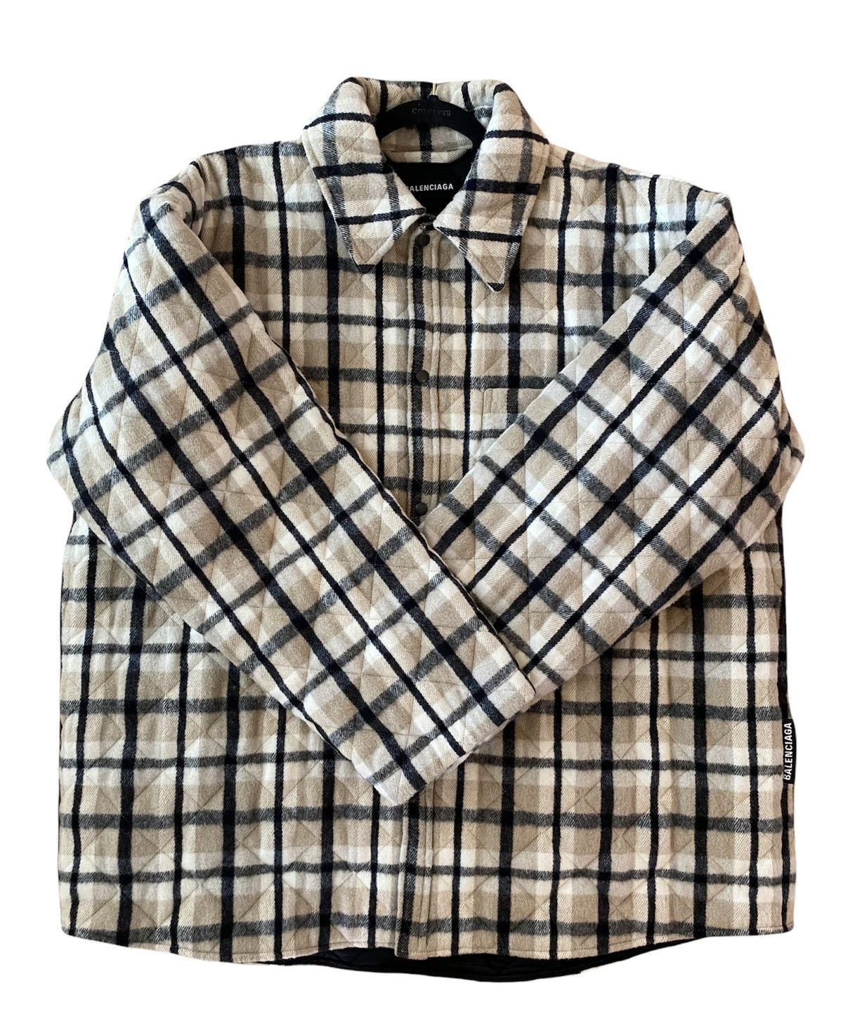 Balenciaga Balenciaga Flannel Thick Puffer Coat Shirt Jacket Plaid ...
