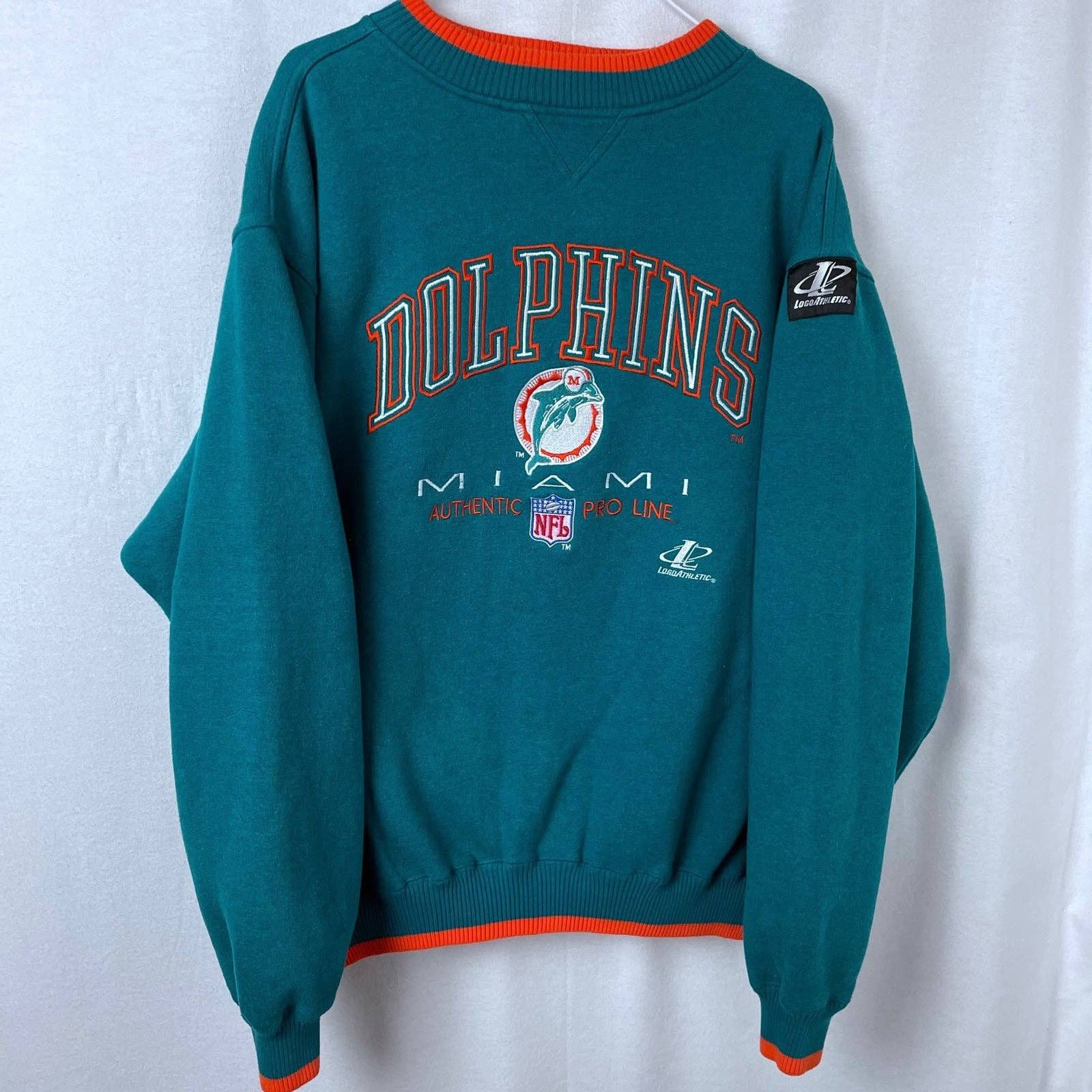 Vintage Vtg 90s Miami Dolphins Logo Athletic Crewneck Sweatshirt XL ...